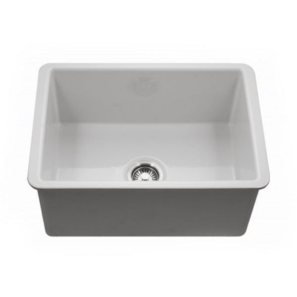 Hamat - CHE-2619SU-WH - Undermount Fireclay Single Bowl Kitchen Sink ...